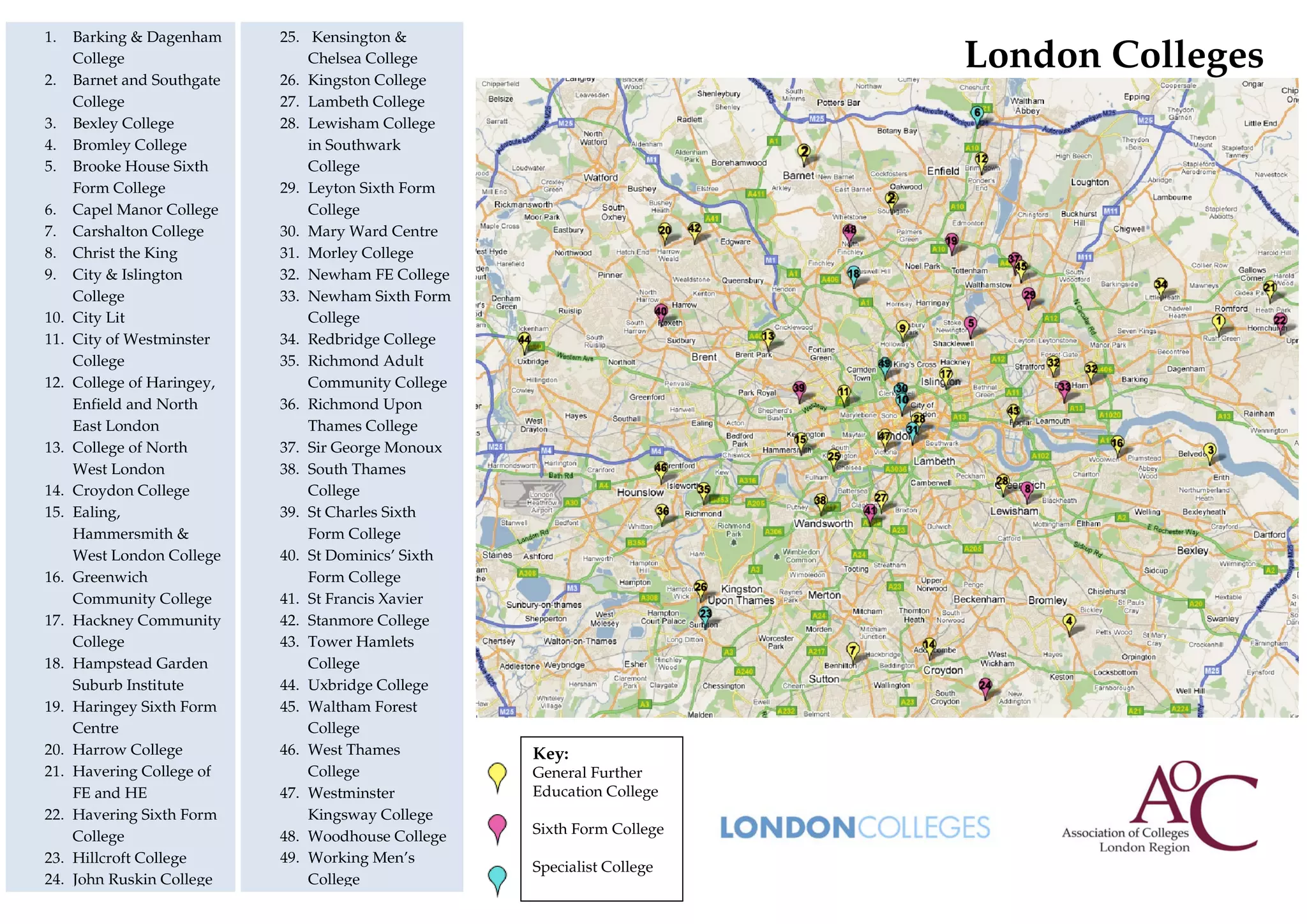 London Colleges map | PDF