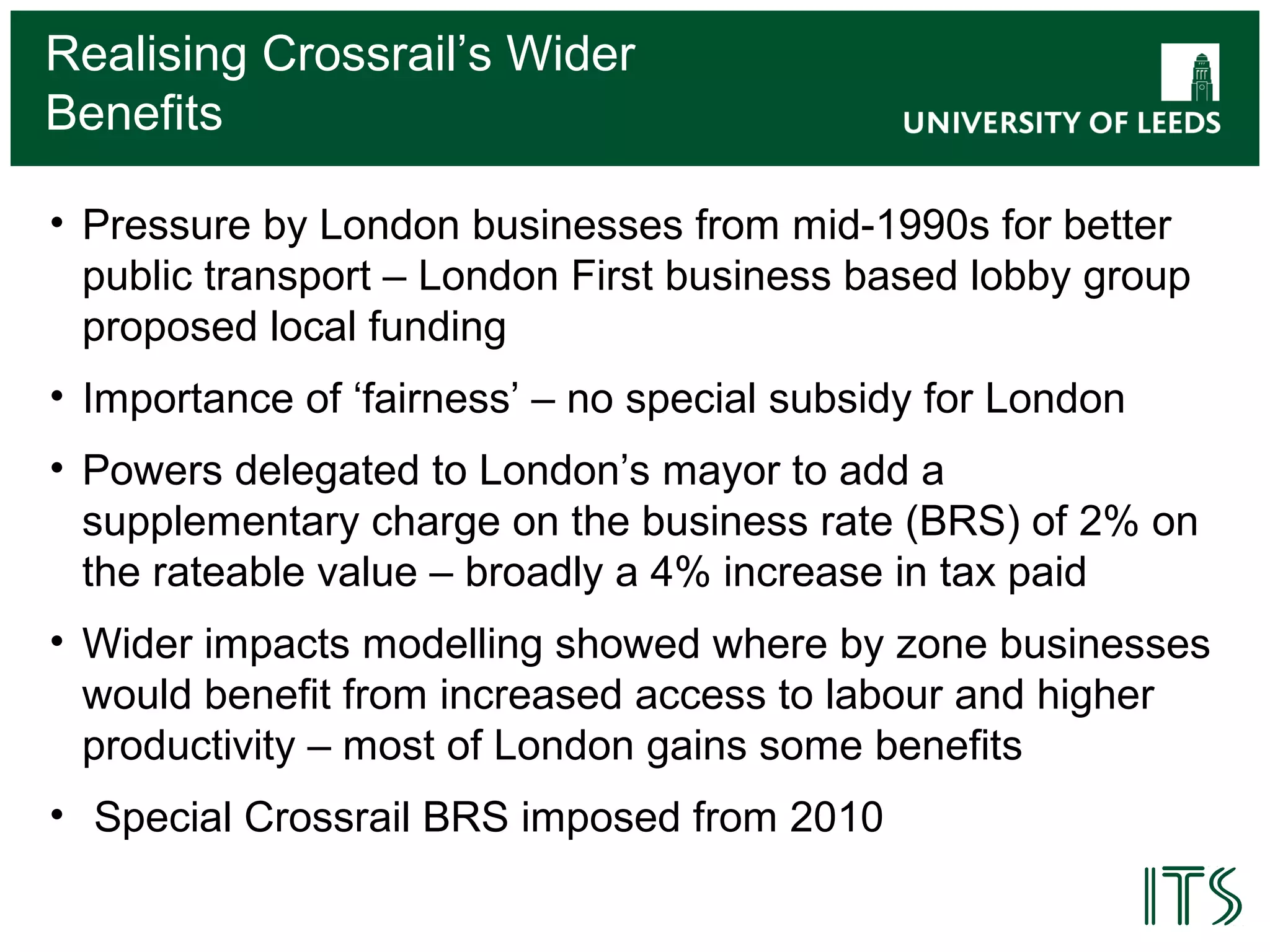 London's Crossrail Scheme - its evolution, governance, financing and ...