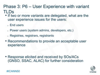 ICANN 50: IDN Variant TLD Program GNSO Update | PDF