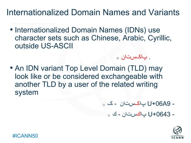 ICANN 50: IDN Variant TLD Program GNSO Update | PDF