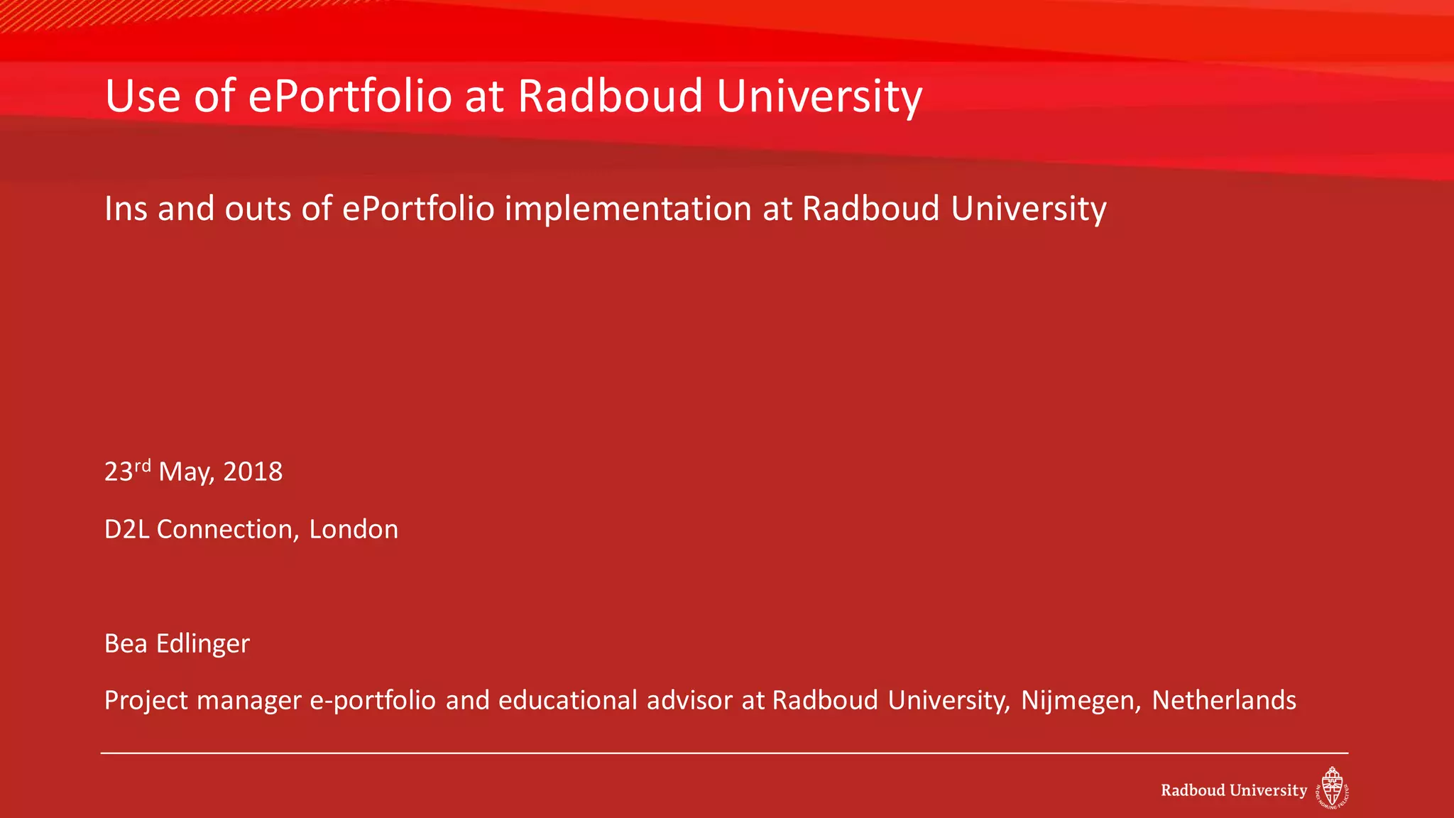 Ins and Outs of ePortfolio Implementation at Radboud University | PPT