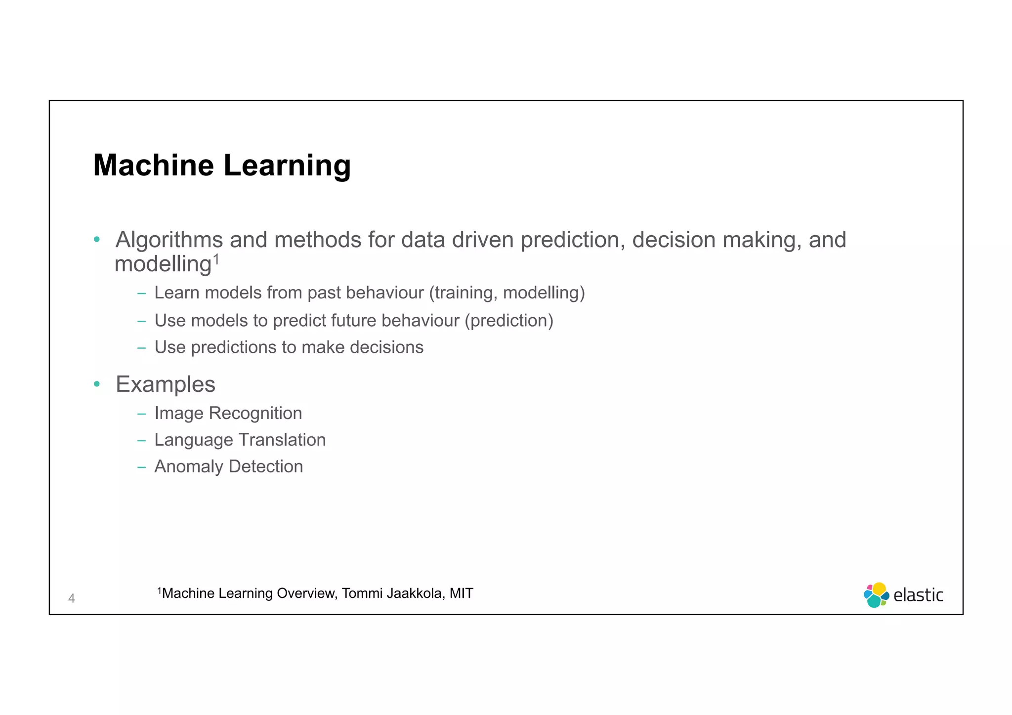 Machine Learning and the Elastic Stack | PDF