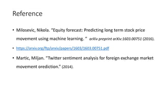 Machine learning prediction of stock markets | PPTX