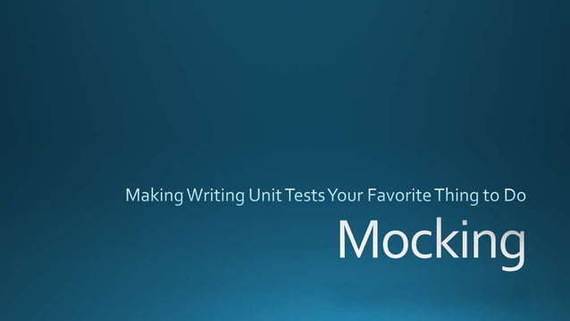 Unit Testing And Mocking Using Moq Ppt