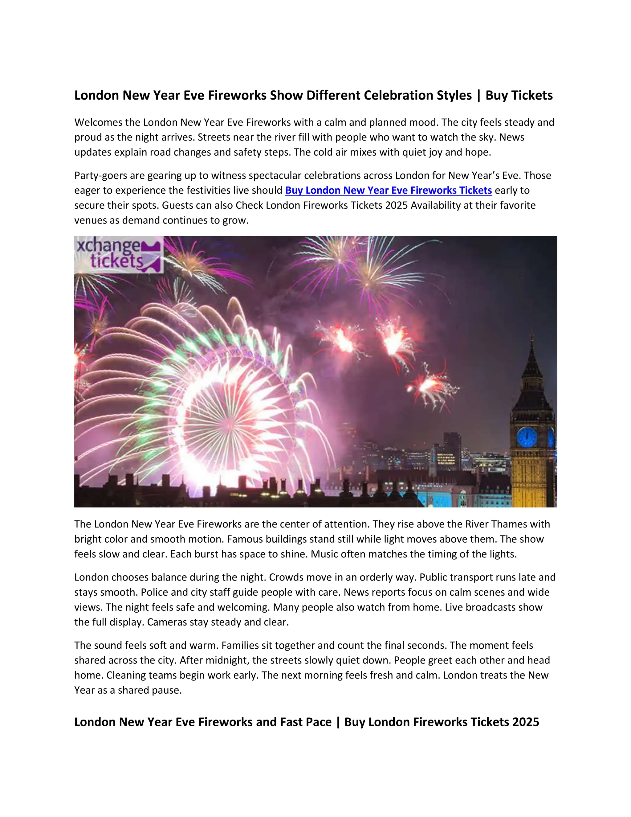 London New Year Eve Fireworks Show Different Celebration Styles Buy ...