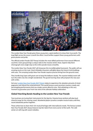 London Parade 2027: A Global Celebration of Music, Dance, and Culture ...