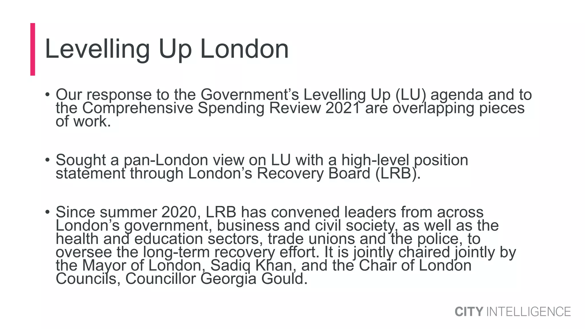 Comprehensive Spending Review & Levelling Up - London | PDF
