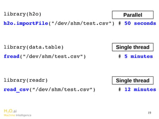 data.table and H2O at LondonR with Matt Dowle | PPT