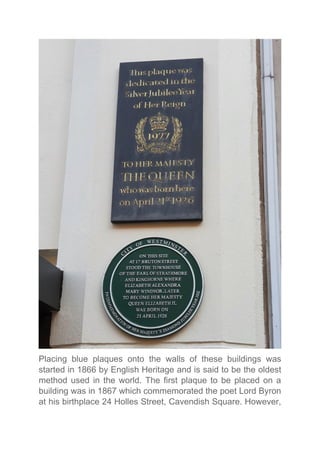 London’s blue plaques | PDF