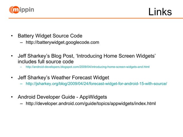 Londroid Android Home Screen Widgets | PPT