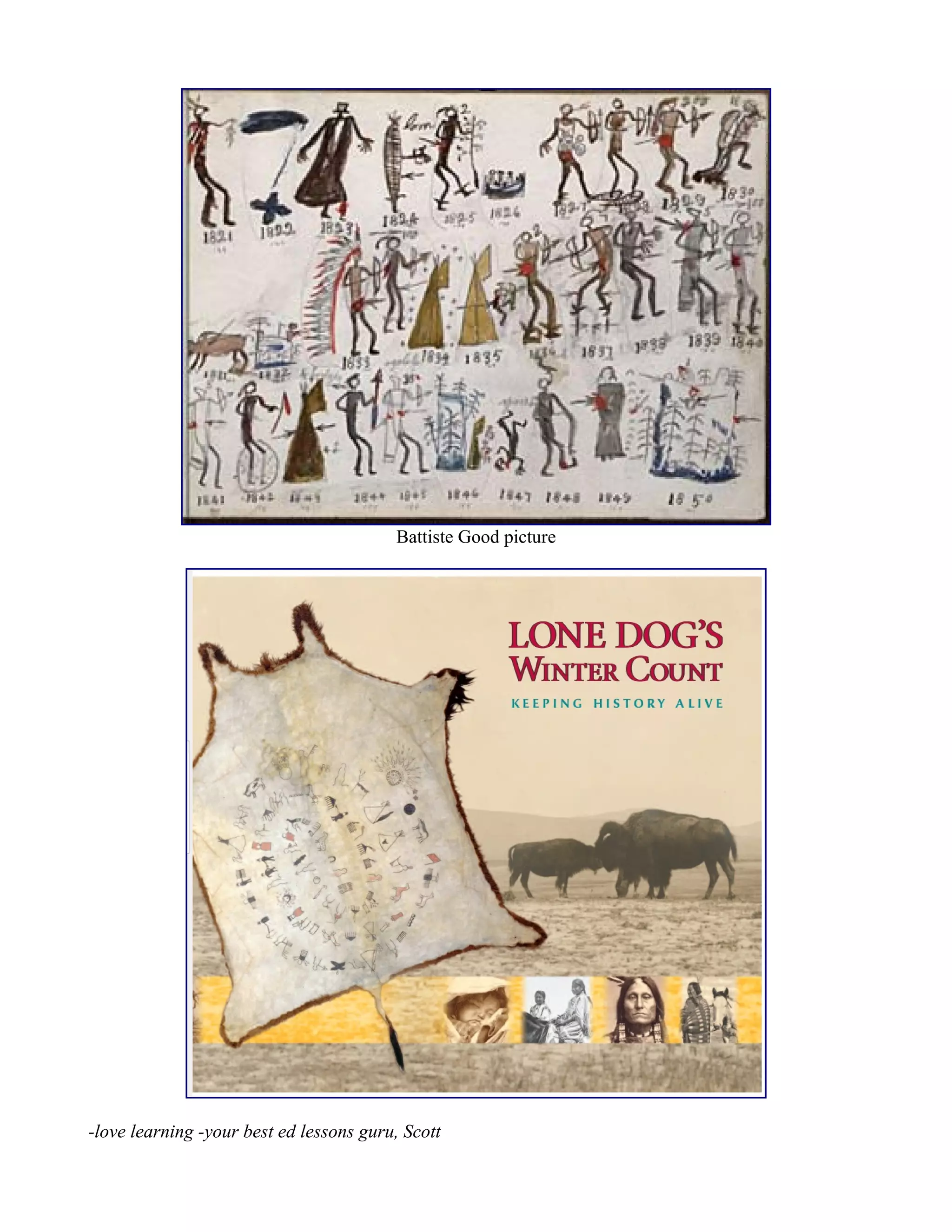 Lone dogs winter count, lakota dakota lesson with supplements, grades 4 ...