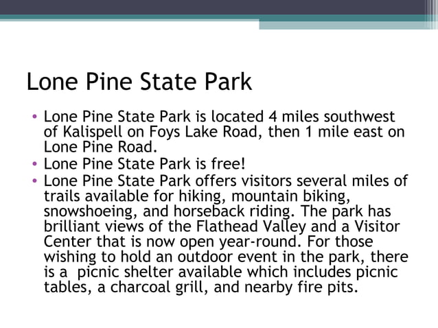 Lone Pine State Park | PPT