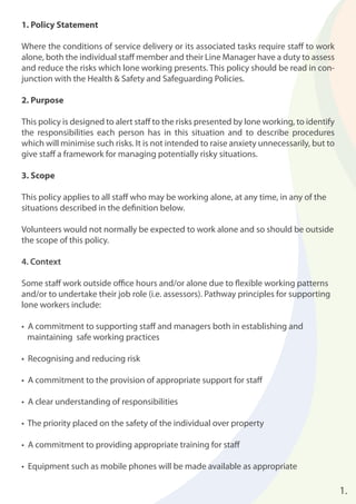 Lone Working Policy | PDF | Phone Services | Home Utilities