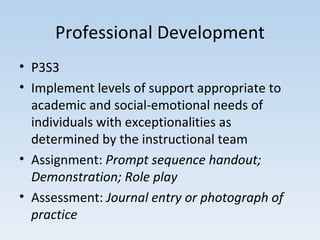 Common Core Professional Development Standards for Special Education Paraeducators | PPT