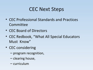 Common Core Professional Development Standards for Special Education ...