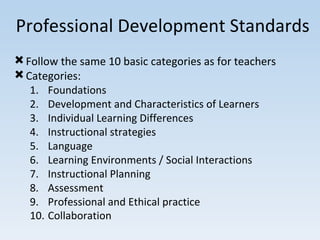 Common Core Professional Development Standards for Special Education ...