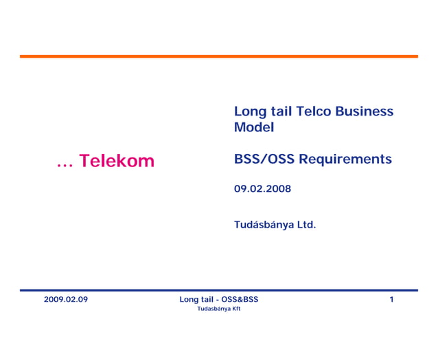 Long Tail Business Model and OSS/BSS | PDF | IT and Internet Support ...