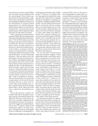 Long term effects of cognitive training | PDF