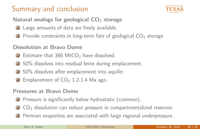 Long term safety of geological co2 storage: lessons from Bravo Dome ...