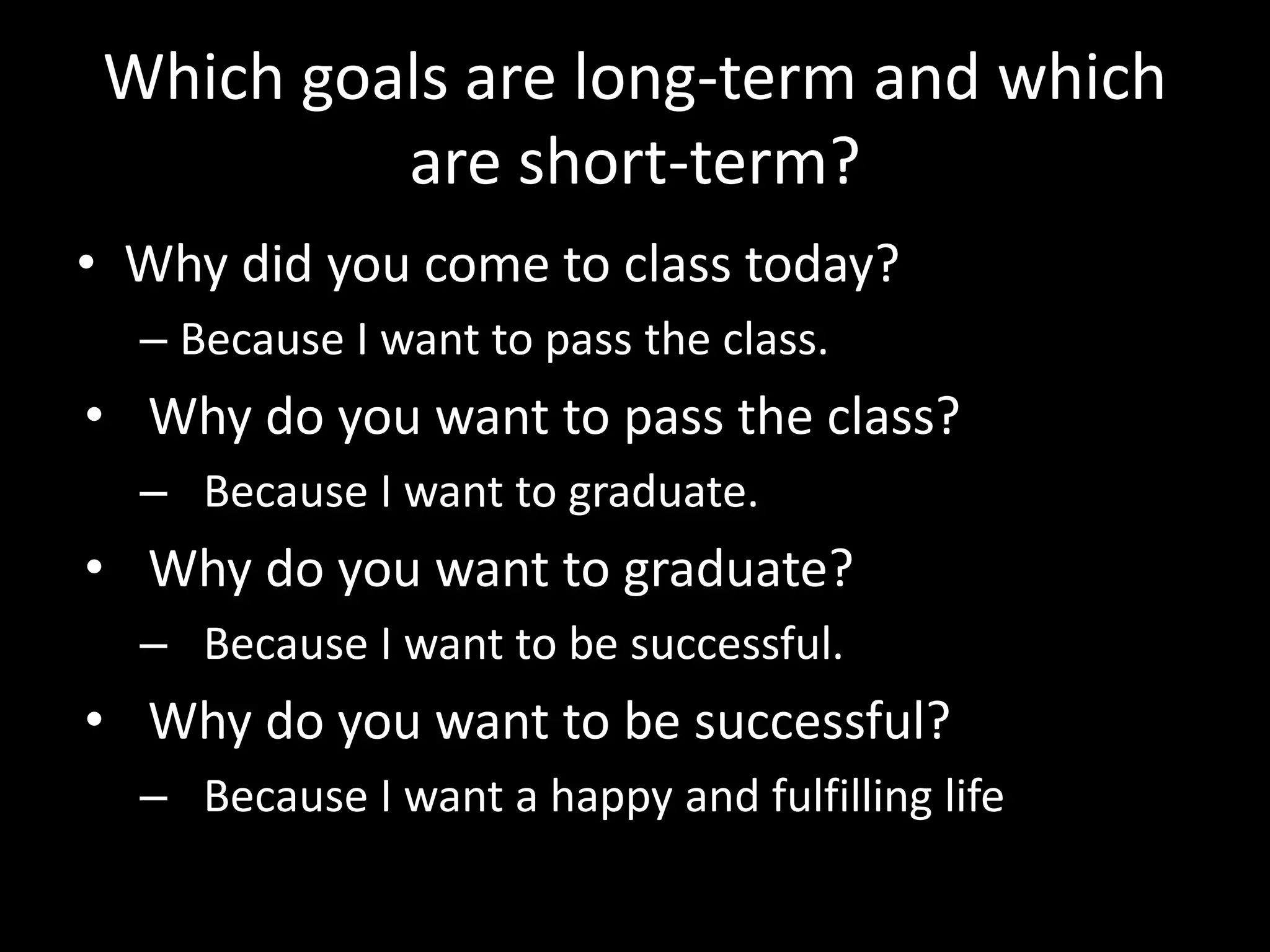 Long term vs. short-term goals | PPTX