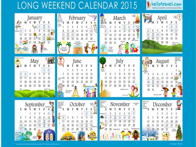 Long Weekend Calender 2015 | PPT