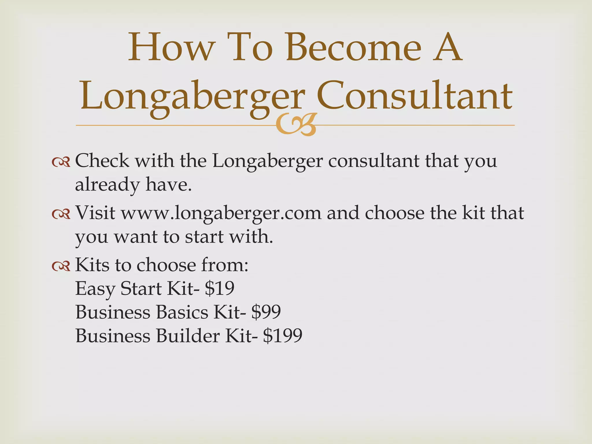 Longaberger powerpoint (cis 100) | PPT