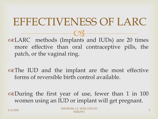 Long Acting Reversible Contraceptives Larc Pptx