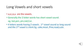 Long and short vowels Sounds | PPTX