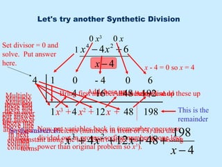Long and synthetic division | PPT