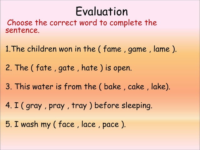 Long a sounds | PPT