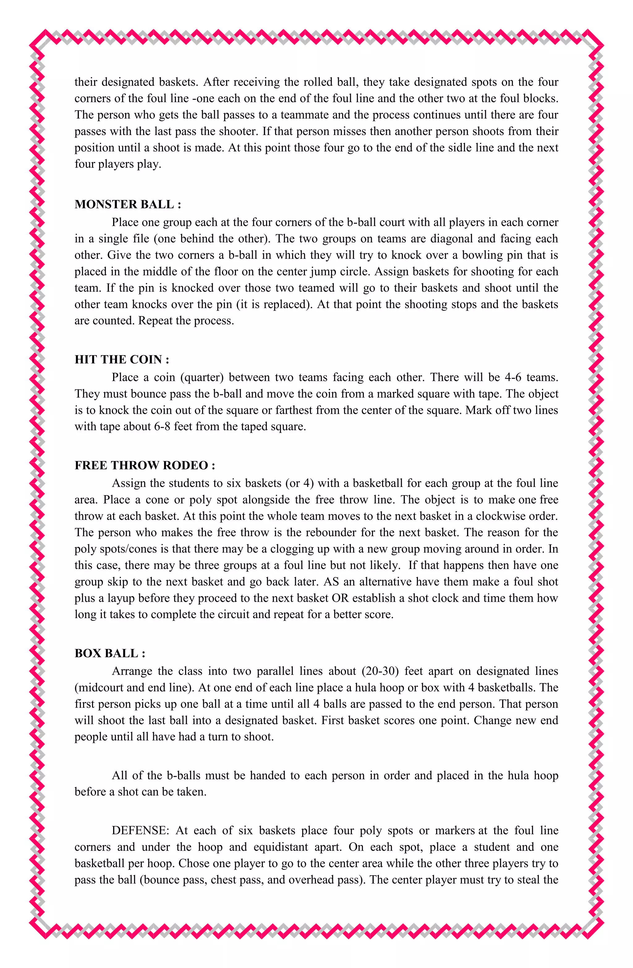 LEAD-UP GAMES for Different TEAM SPORTS | DOCX