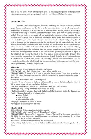 LEAD-UP GAMES for Different TEAM SPORTS | DOCX