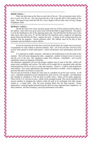 LEAD-UP GAMES for Different TEAM SPORTS | DOCX