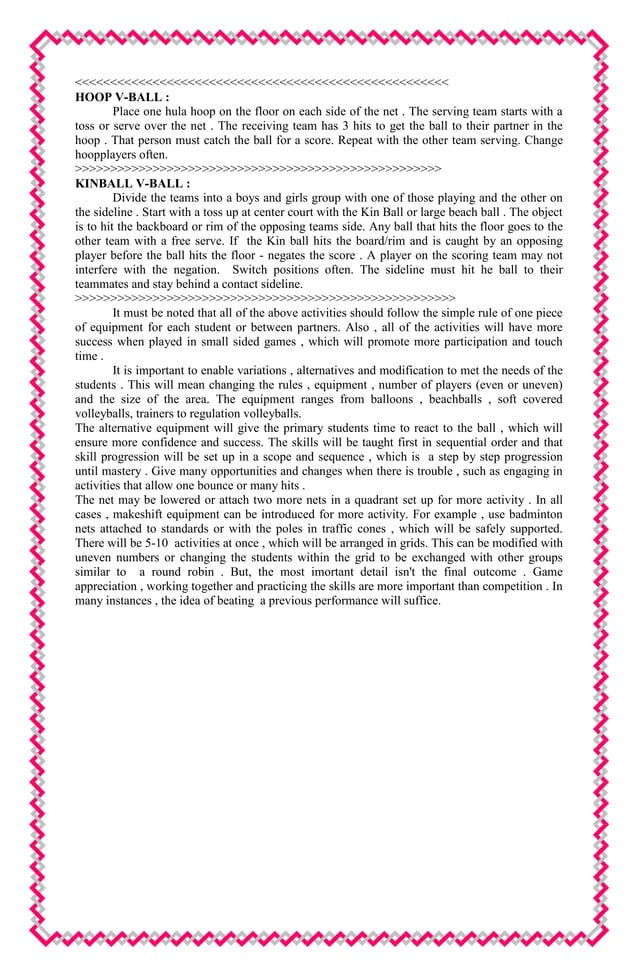 LEAD-UP GAMES for Different TEAM SPORTS | DOCX | Beach Volleyball | Sports