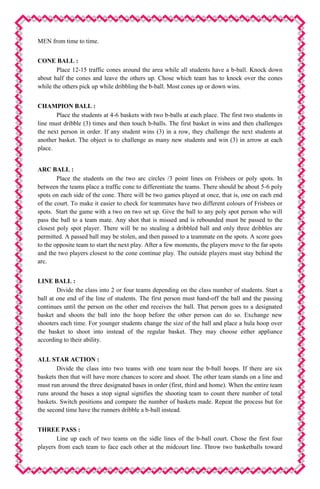 LEAD-UP GAMES for Different TEAM SPORTS | DOCX