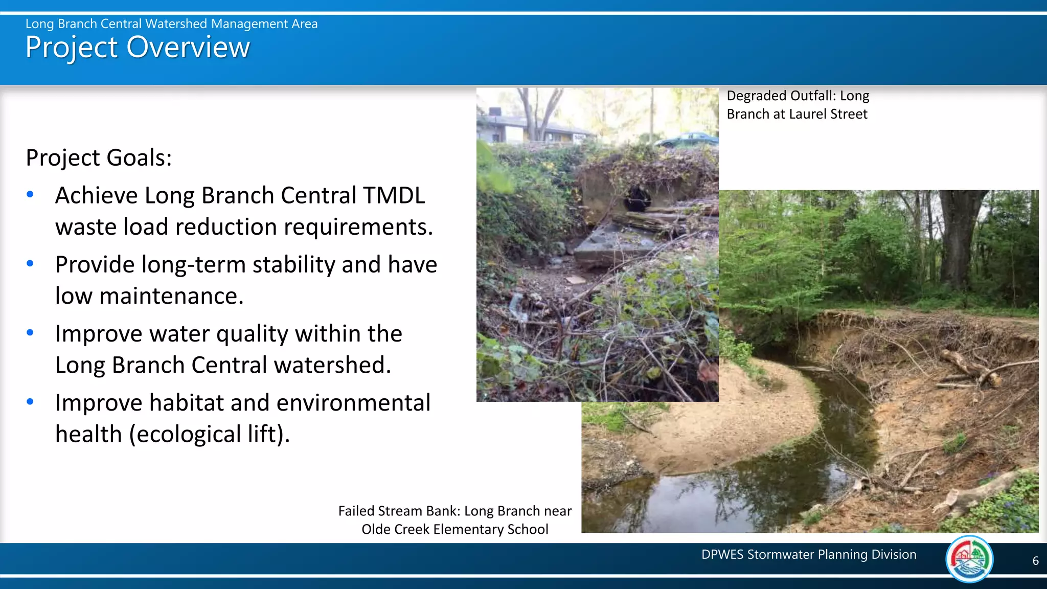 Long Branch Central Watershed Management Area Project Overview October ...