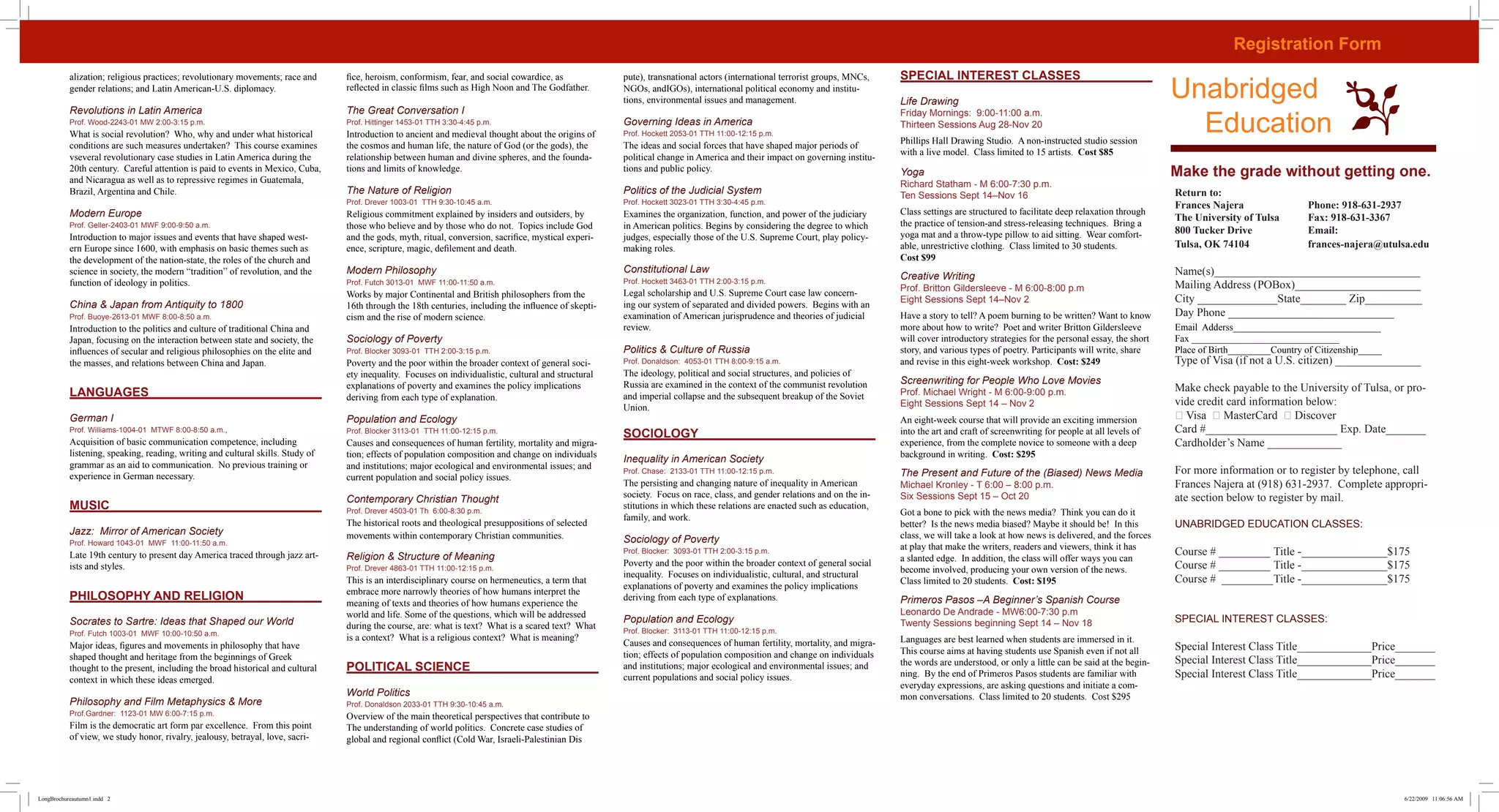 Lifelong Learning Brochure- 2009 | PPT