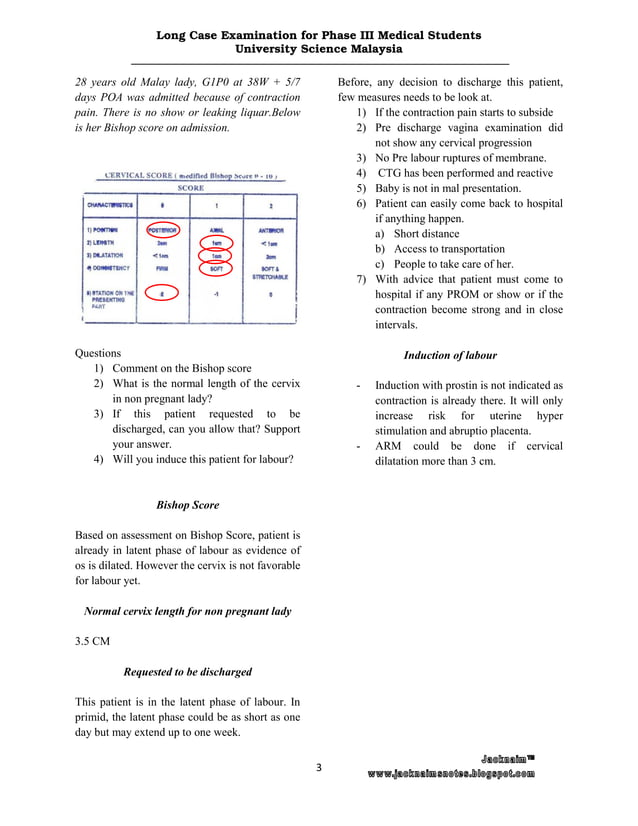 Long case examination for phase iii medical students usmkk | PDF ...