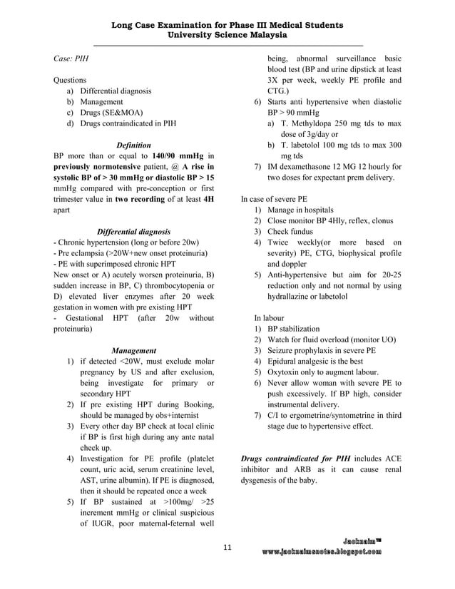 Long case examination for phase iii medical students usmkk | PDF ...