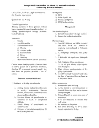 Long case examination for phase iii medical students usmkk | PDF