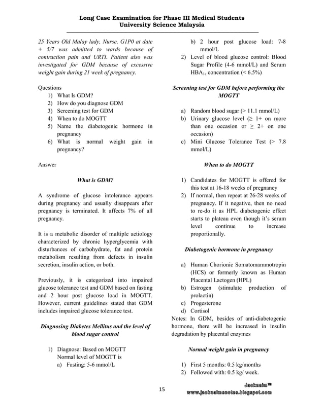 Long case examination for phase iii medical students usmkk | PDF ...