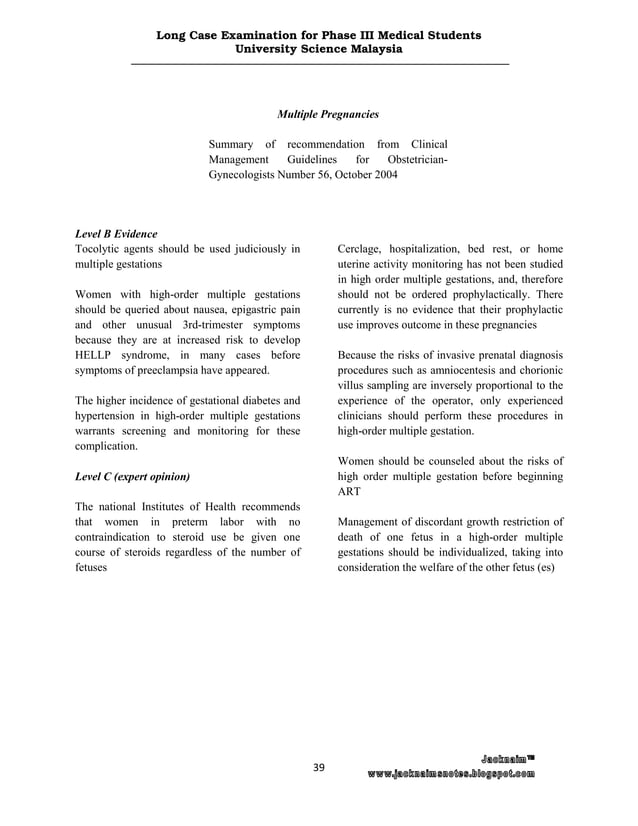 Long case examination for phase iii medical students usmkk | PDF ...