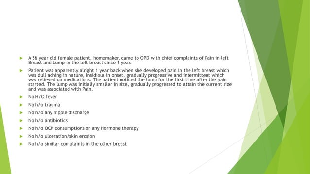 clinical presentation of breast lump case | PPTX | Menopause ...