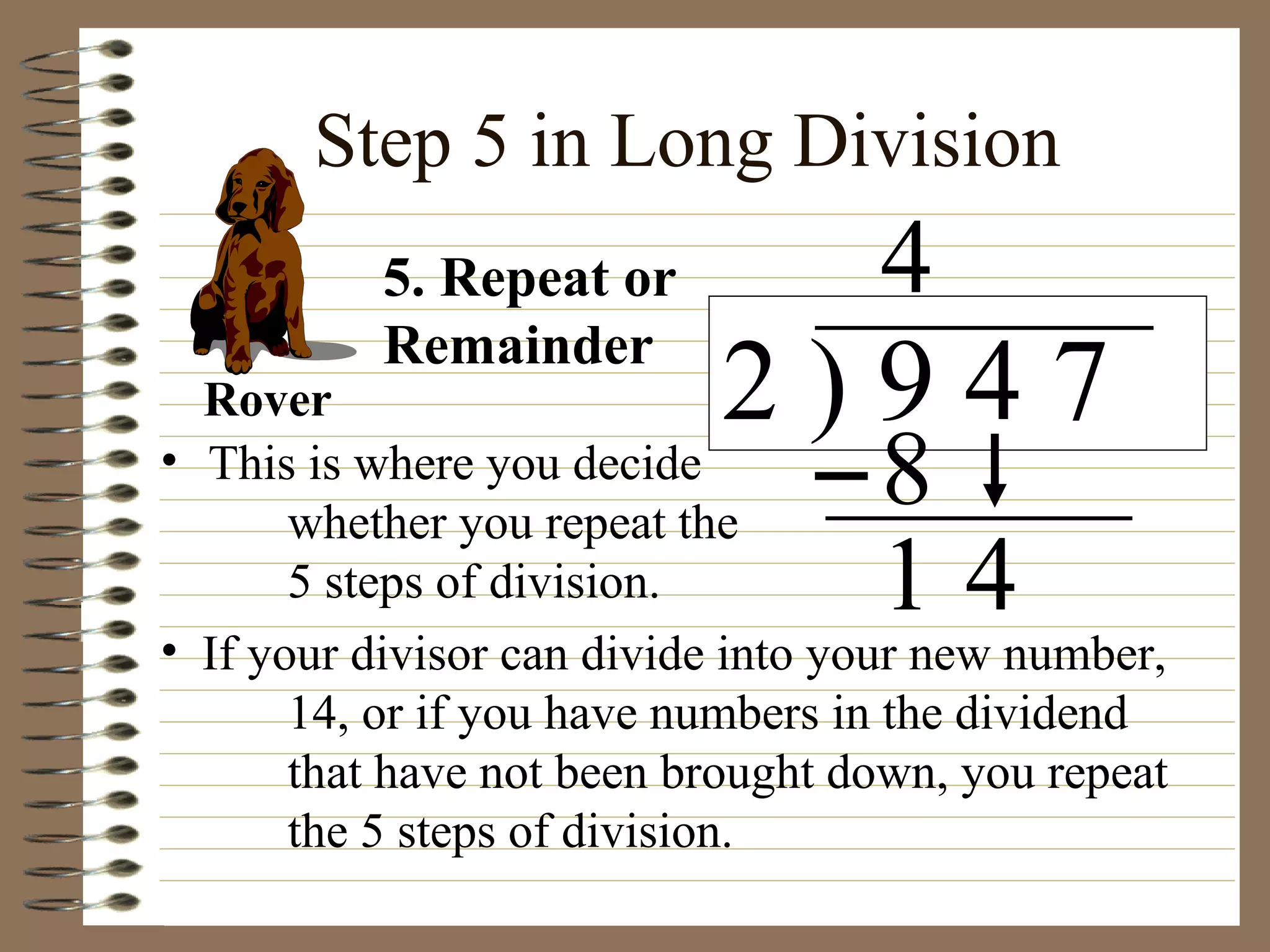 Long Division: Daddy, Momma, Sister, Brother, Rover | PPT
