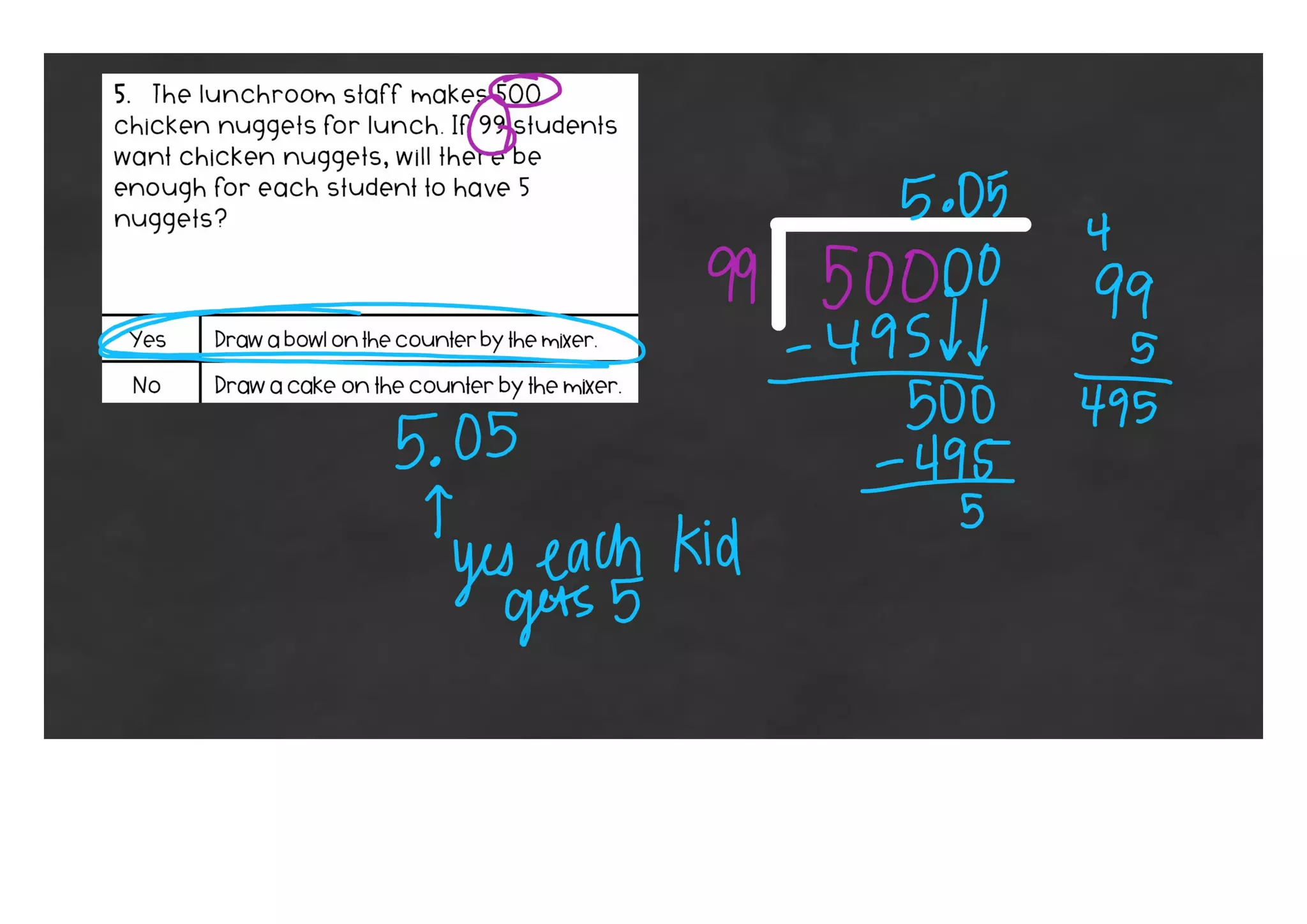 Long division word problems color sheet worked out prowise | PPT