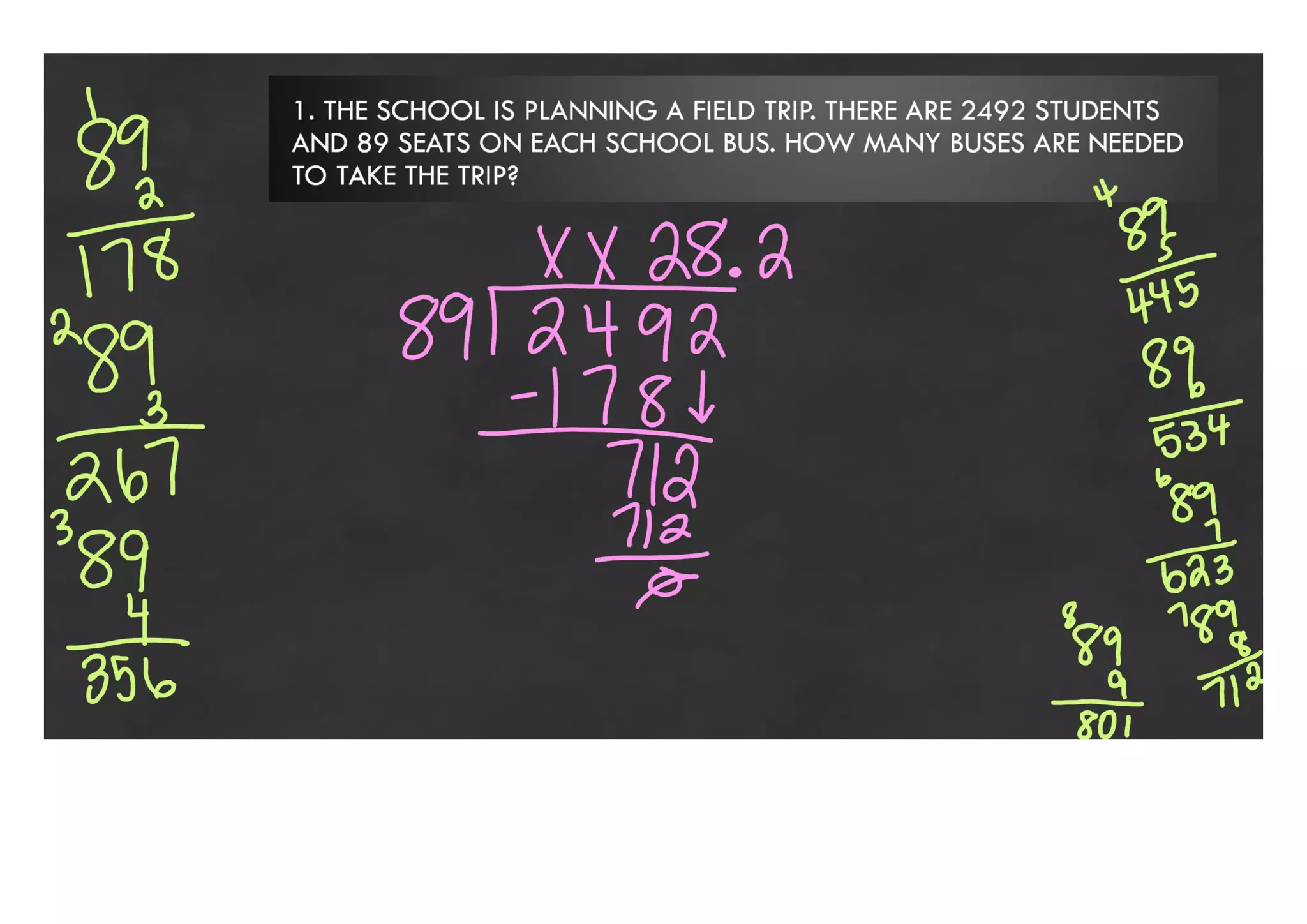Long division word problems color sheet worked out prowise | PPT