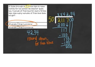 Long division word problems color sheet worked out prowise | PPT