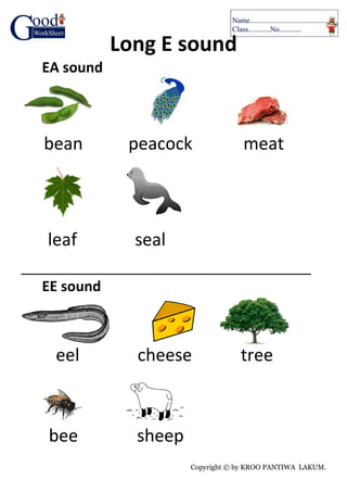 Long e ee ea sound | PDF