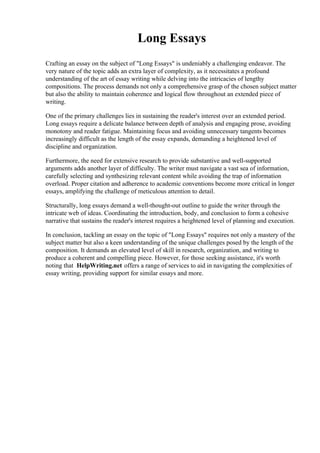 Long Essays. Thomas Jefferson University | PDF
