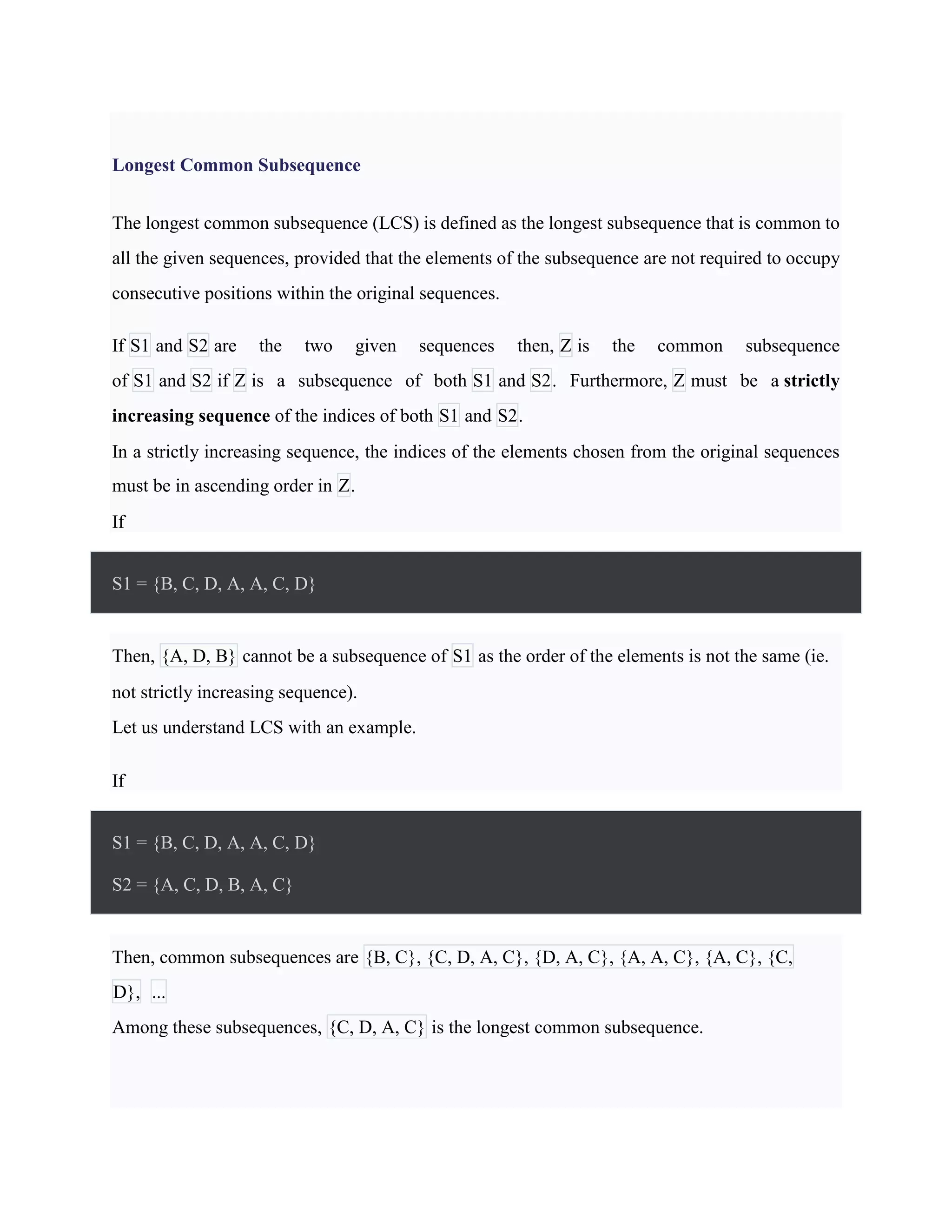 Longest common subsequence | PDF